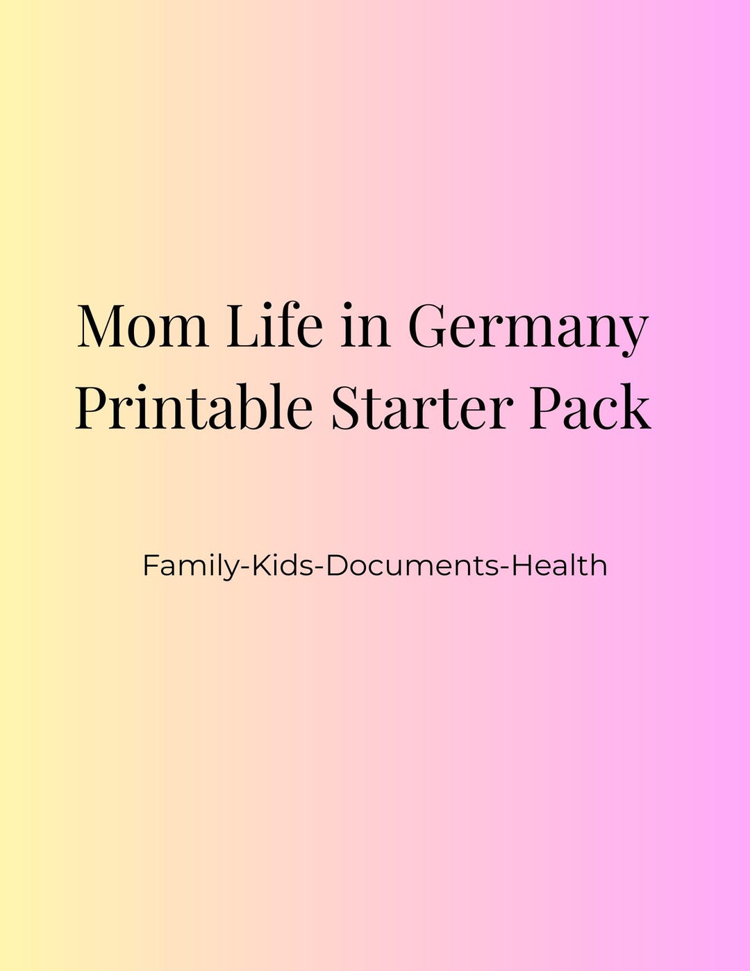 Mom Life in Germany/ Printable Planner 7 Pages Pdf/download - Etsy