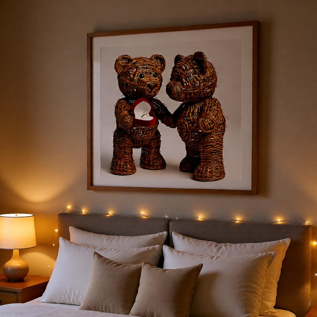 Printable Teddy Bear Proposal Wall Art – Romantic Valentine's Gift ...