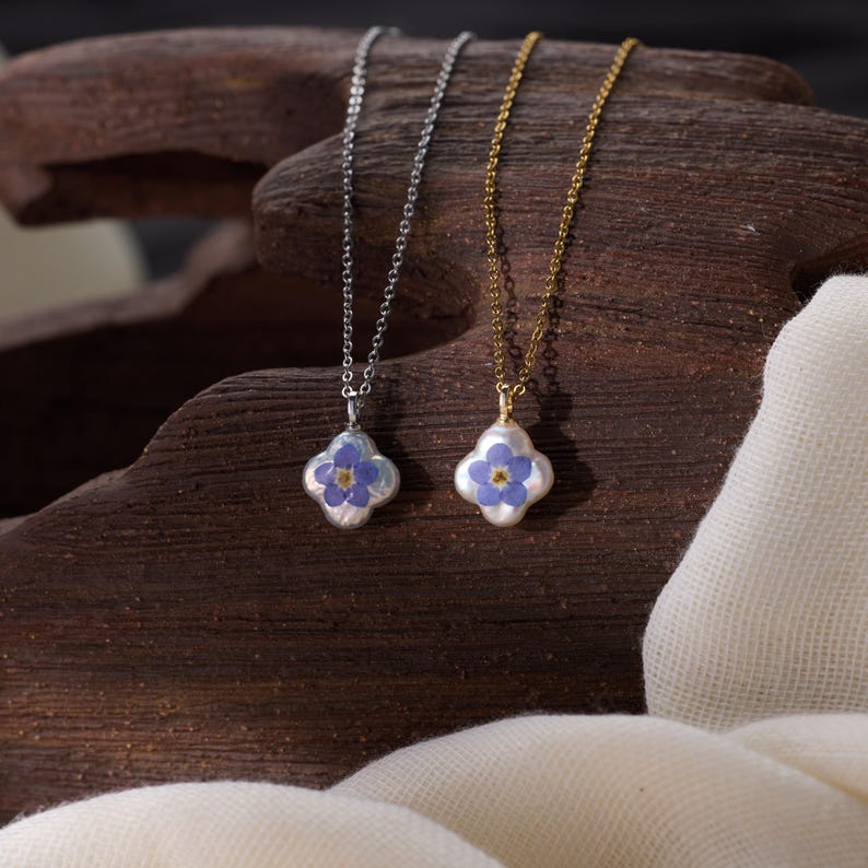 Forget Me Not Baroque Pearl Necklace, Meaningful Memorial Jewelry ...