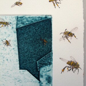Limited Edition Fine Art Print. Urban Bees, Drypoint and Collagraph ...