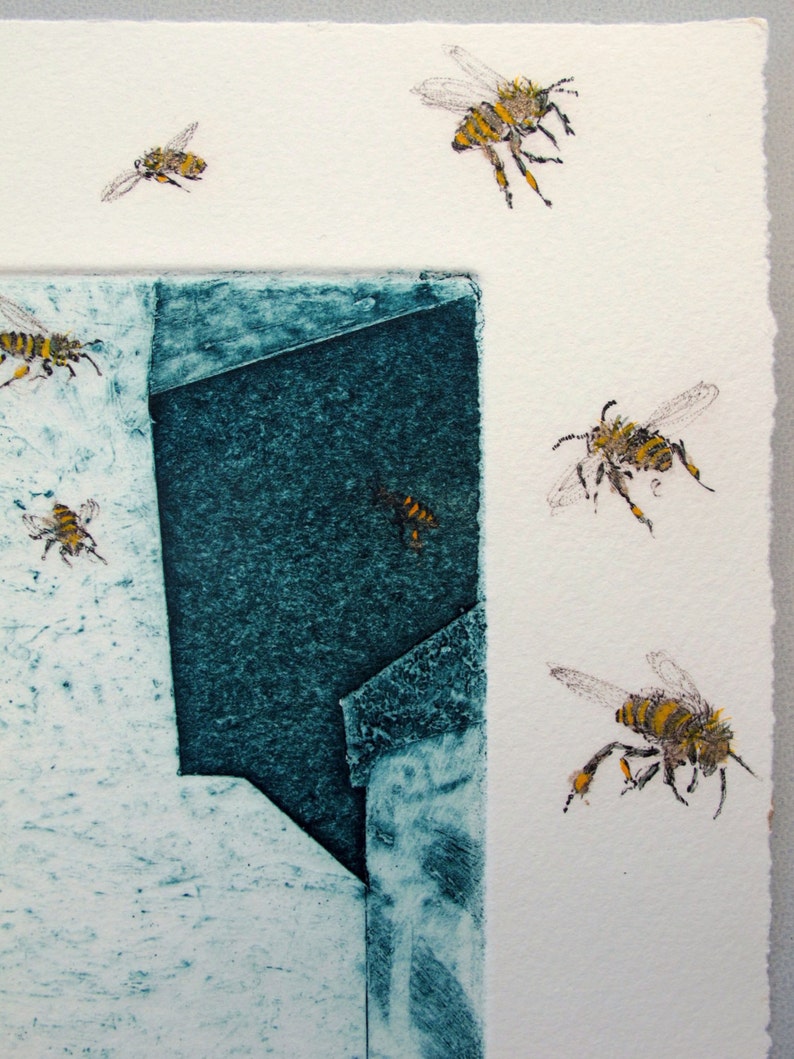 Limited Edition Fine Art Print. Urban Bees, Drypoint and Collagraph ...