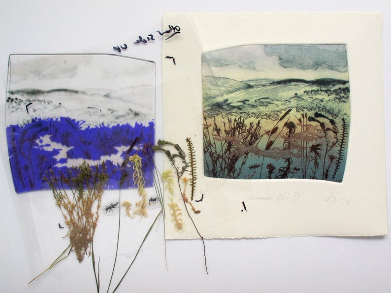 Full Colour Drypoint and Photo Etching of Dartmoor Landscape - Etsy