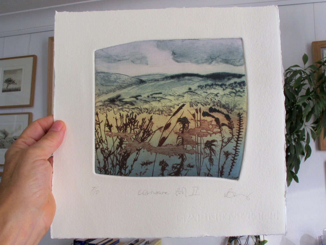 Full Colour Drypoint and Photo Etching of Dartmoor Landscape - Etsy