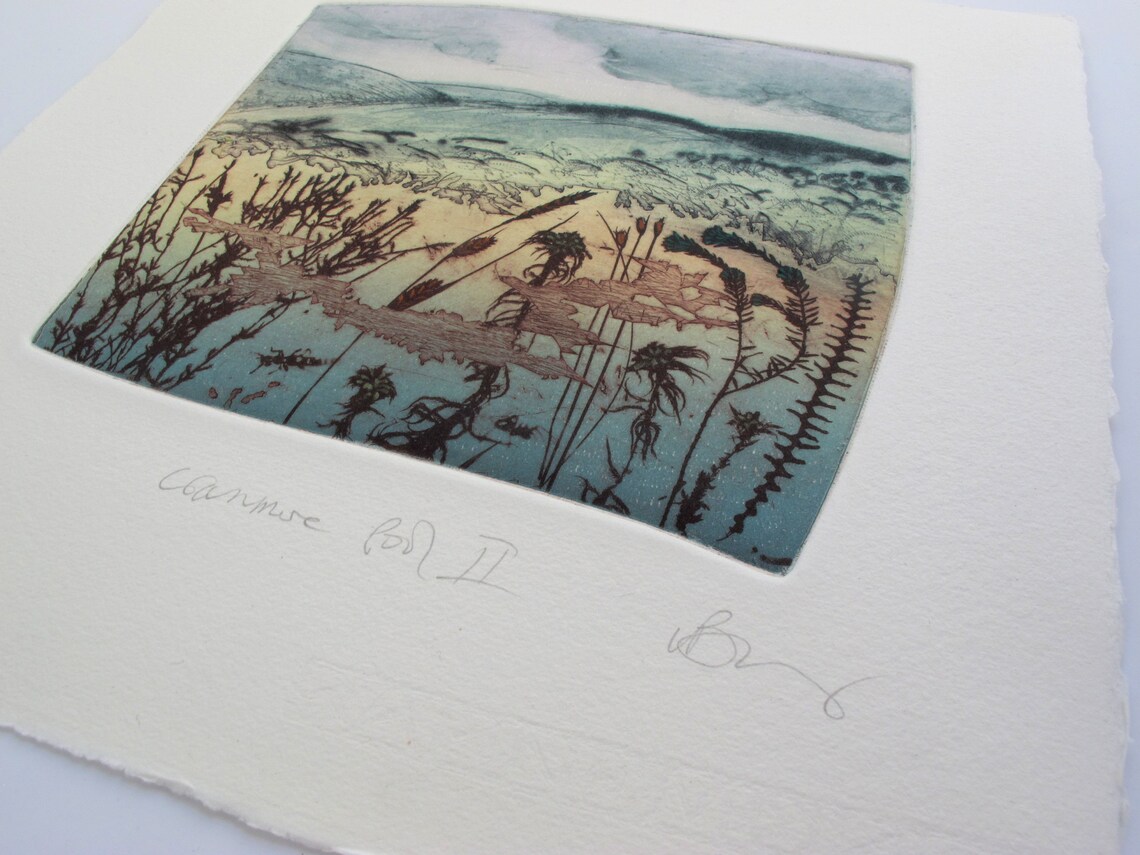 Full Colour Drypoint and Photo Etching of Dartmoor Landscape - Etsy