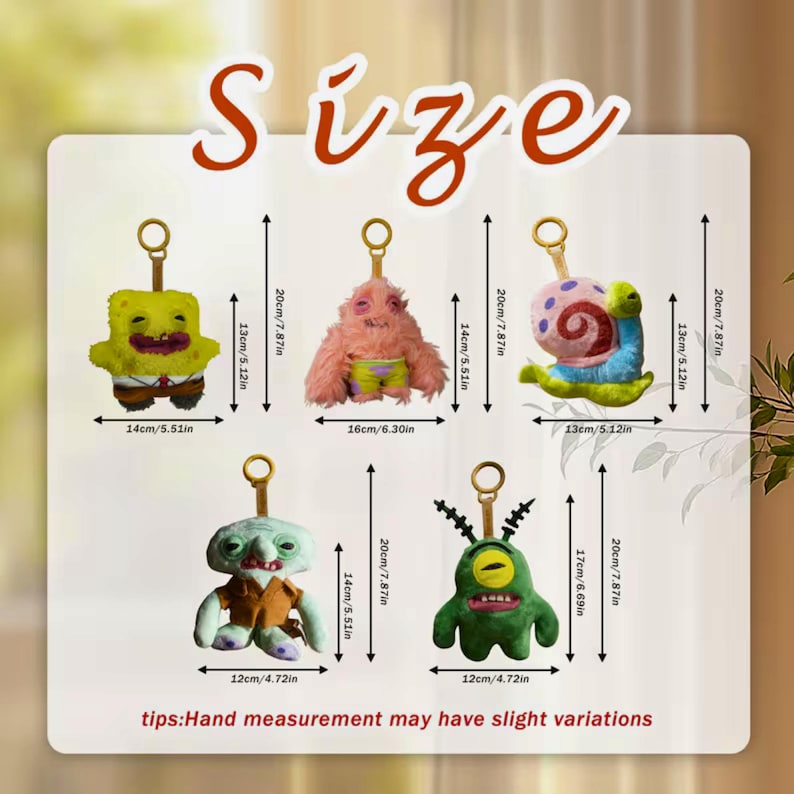 Fuggler Plush Keychain, Spongebob Style Weird Monster Bag Charm, Funny ...
