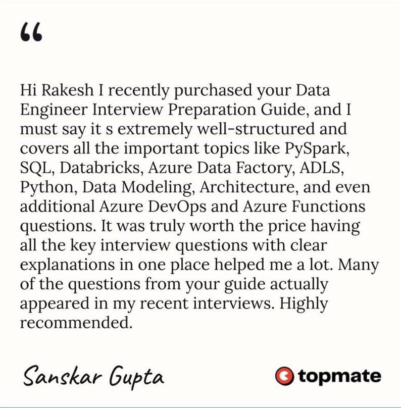 Data Engineer Interview Prep Guide | SQL, Pyspark, Azure, Databricks and ADF| Real Interview Q ...