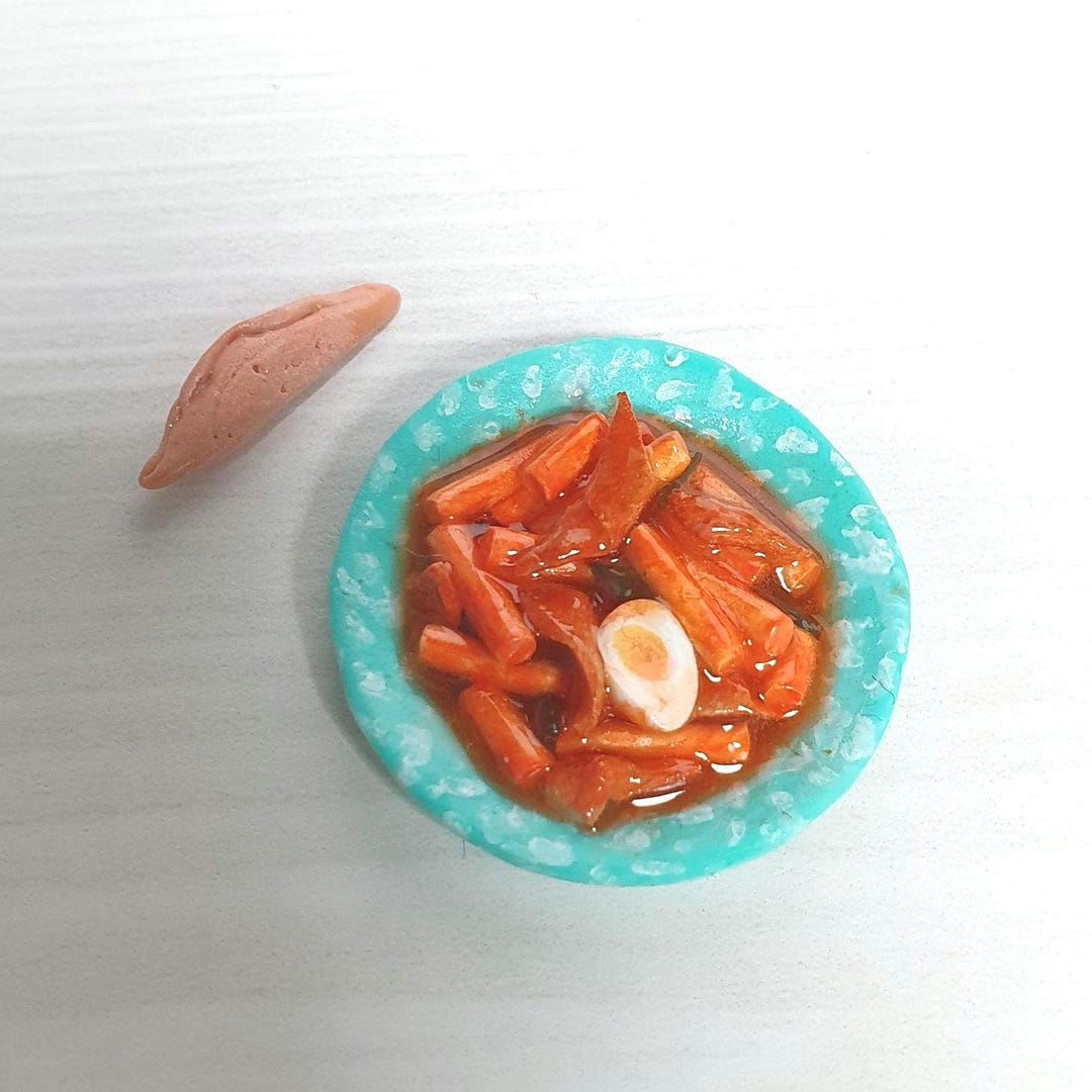 Handmade Miniature Tteokbokki Set, 1:6 Scale Doll Food - Etsy