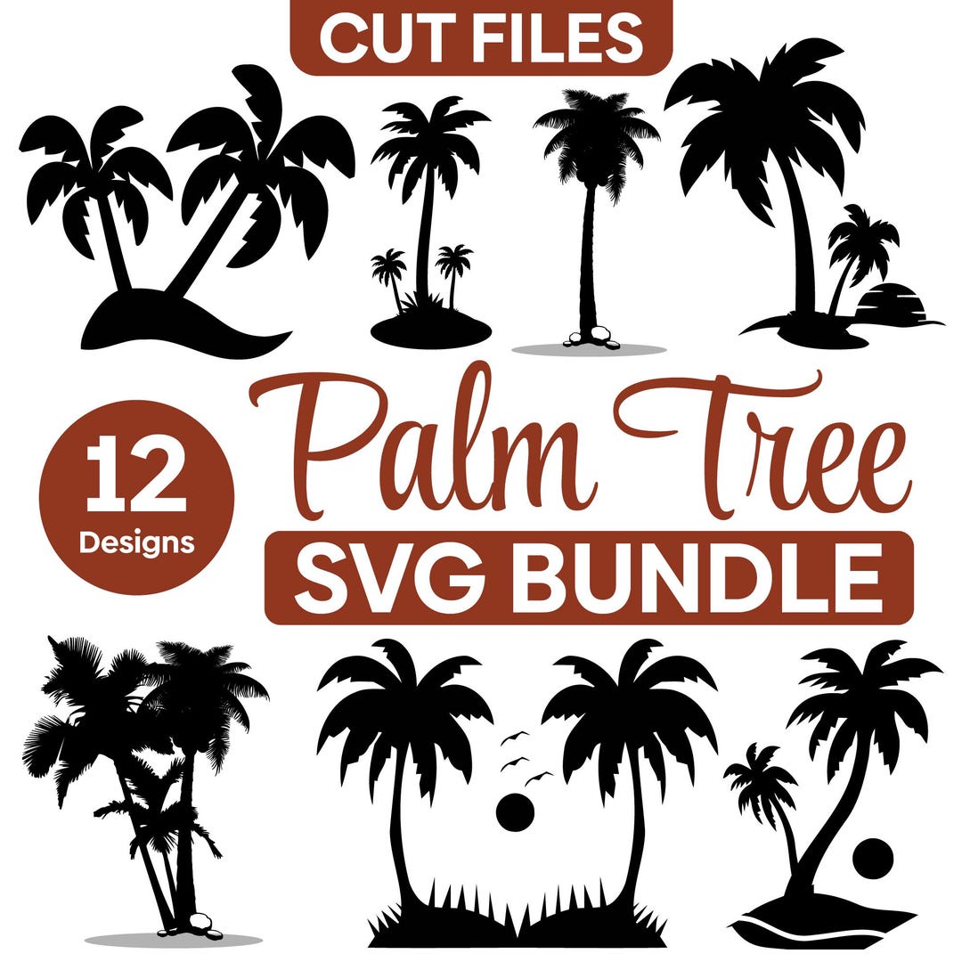 Palm Tree SVG Bundle, Tropical Beach Clipart (cut Files for Cricut) - Etsy