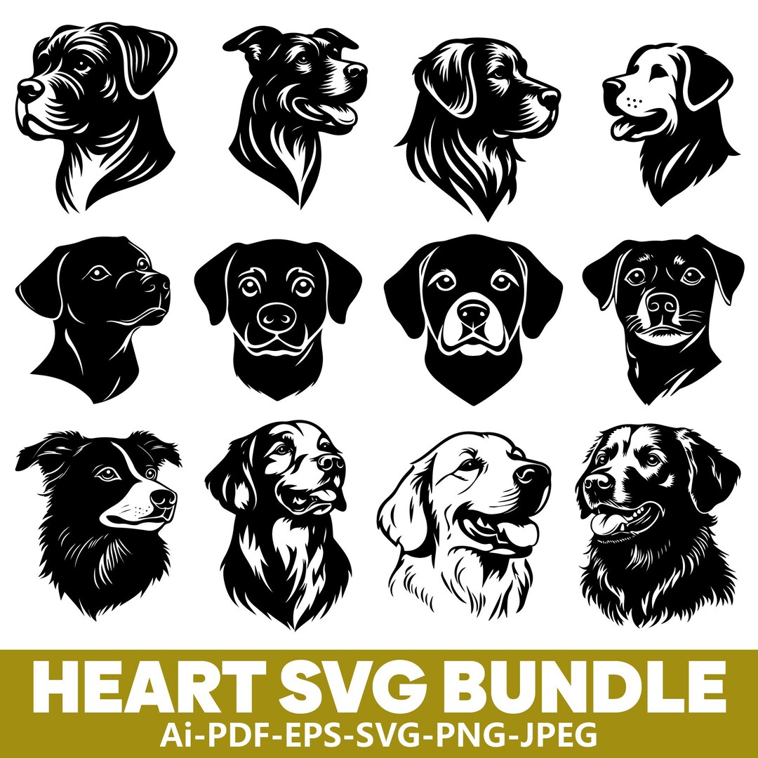 Dog Face SVG for Custom Pet Memorial Shirts | Portrait Cut File for ...