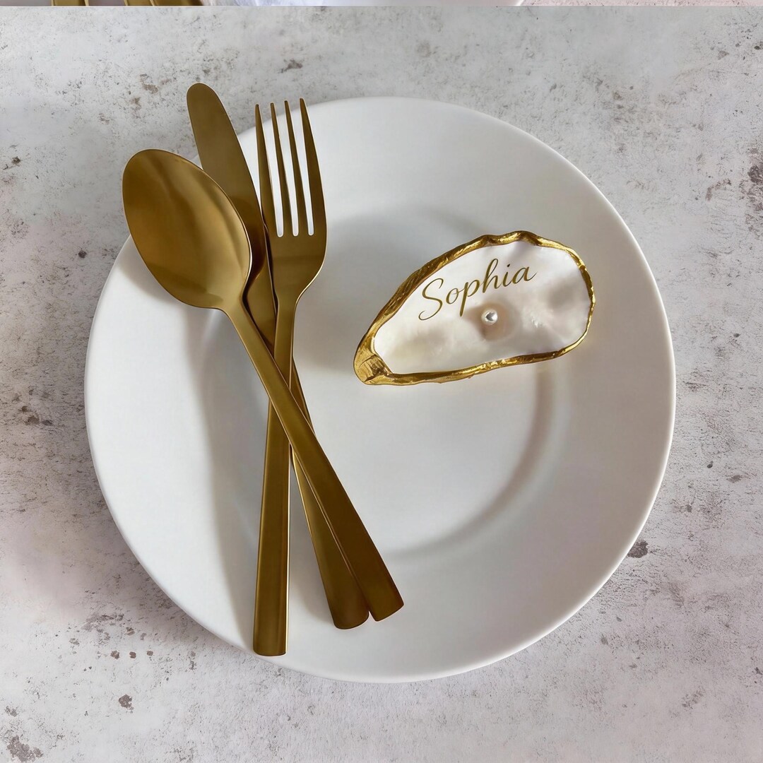 Personalized Oyster Shell Place Cards, Custom Wedding Escort Cards ...