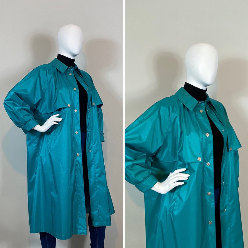 80s Vintage Duster Coat| 80s Coat Colletibles Vintage Duster | Teal 80s ...