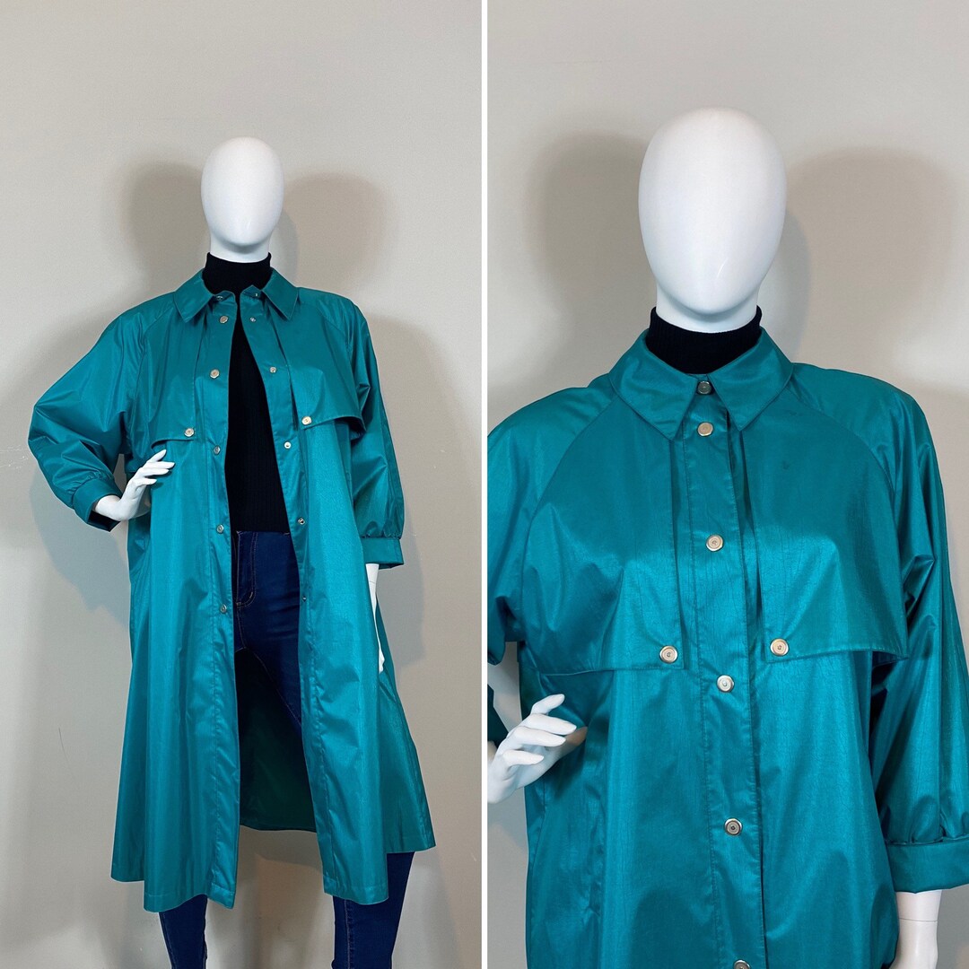 80s Vintage Duster Coat| 80s Coat Colletibles Vintage Duster | Teal 80s ...