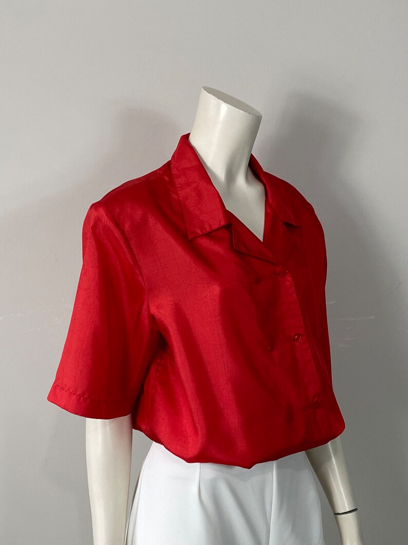 80s Blouse 80s Red Top Susan Hutton Red Double Breasted - Etsy