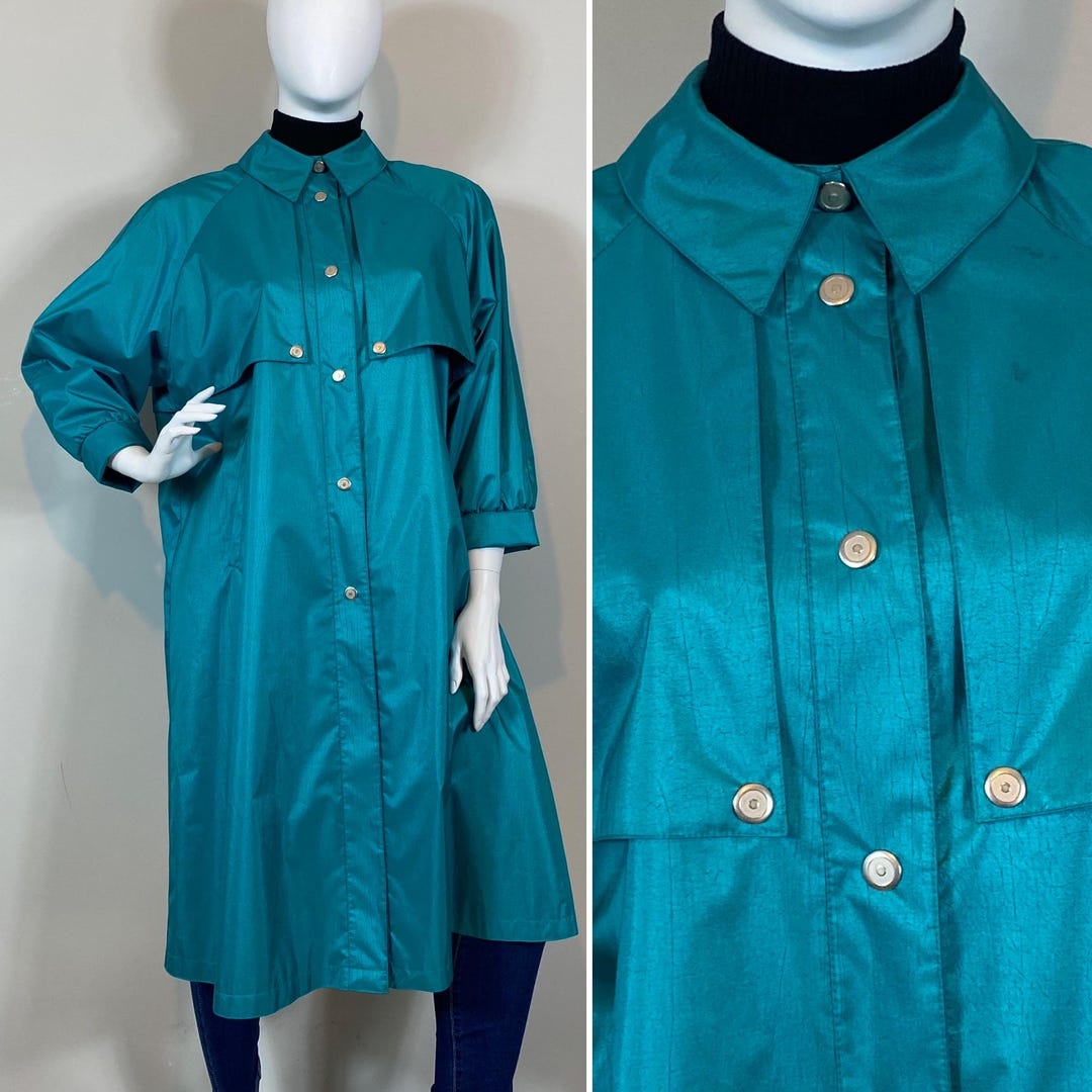 80s Vintage Duster Coat| 80s Coat Colletibles Vintage Duster | Teal 80s ...
