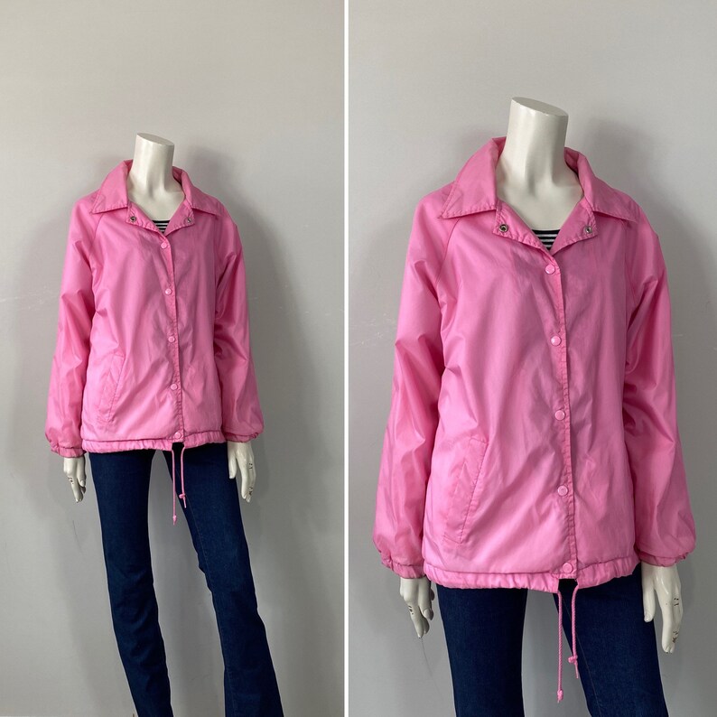 80s 90s Pink Windbreaker Jacket | Vintage Windbreaker| Vintage Pink ...