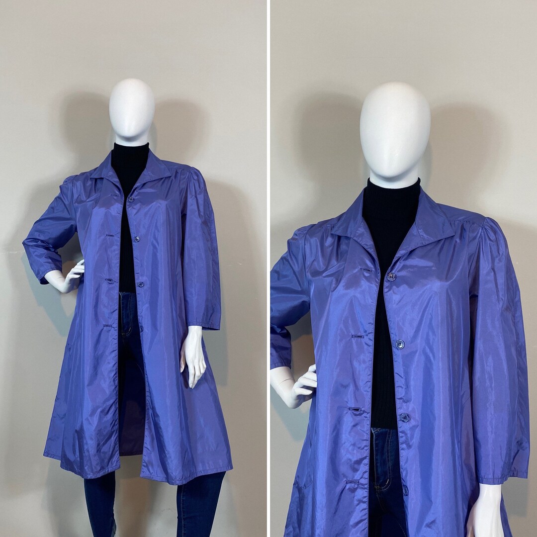 70s 80s the Totes Coat Jacket 80s Periwinkle Spring Trench Coat Vintage ...
