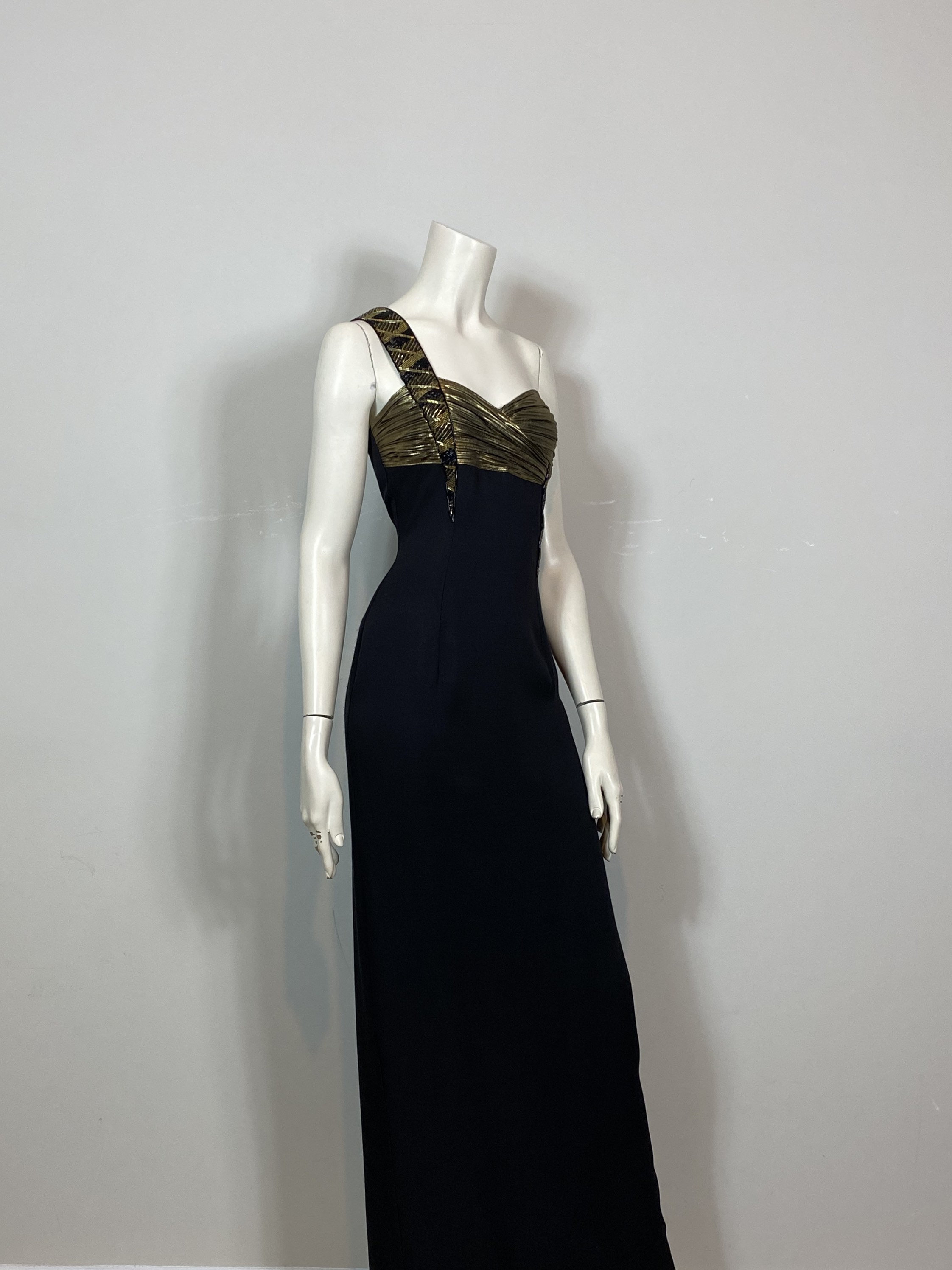 90s Prom Dress 90s Evening Gown 90s Ever Beauty Black Gold Beaded ...