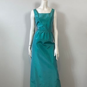 50s Duochrome Green Blue Evening Gown| 50s Metal Zipper Formal| 50s ...