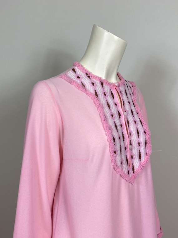 60s 70s Pink Nightgown Vintage Nightgown Pink White … Gem