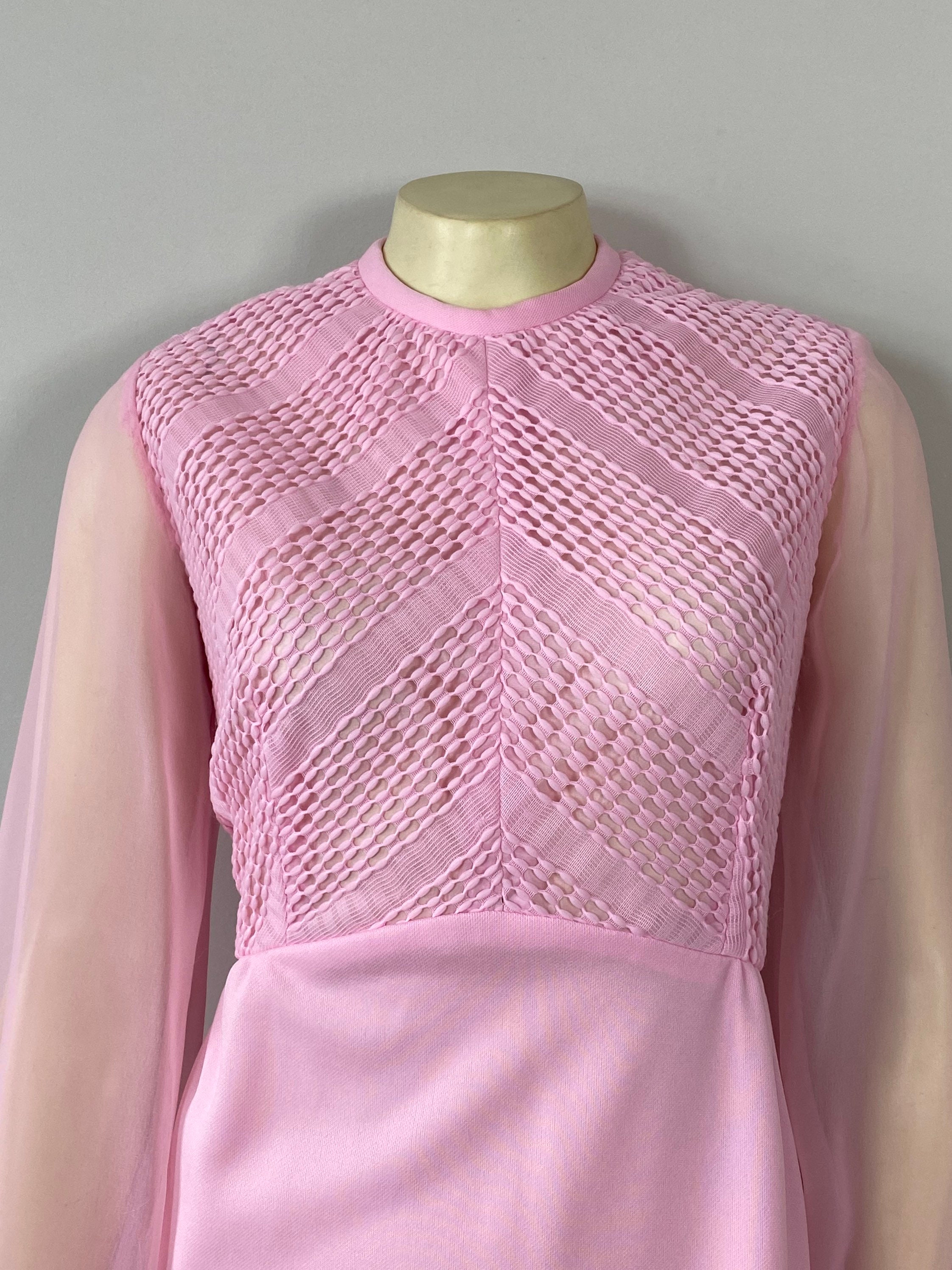 Vintage 60s Pink Formal Gown| Look at the Bodice WOW Pink Dress ...