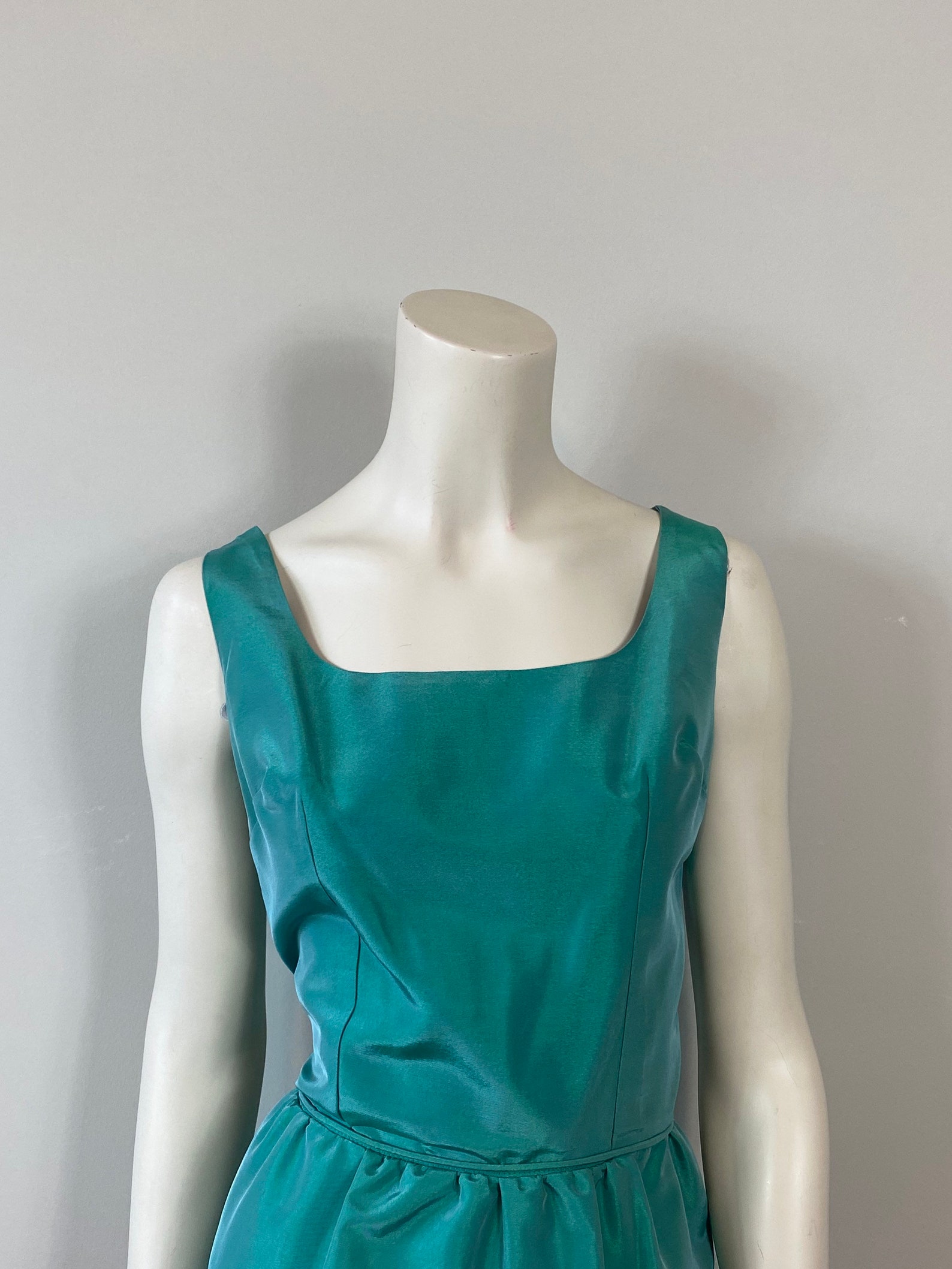 50s Duochrome Green Blue Evening Gown| 50s Metal Zipper Formal| 50s ...