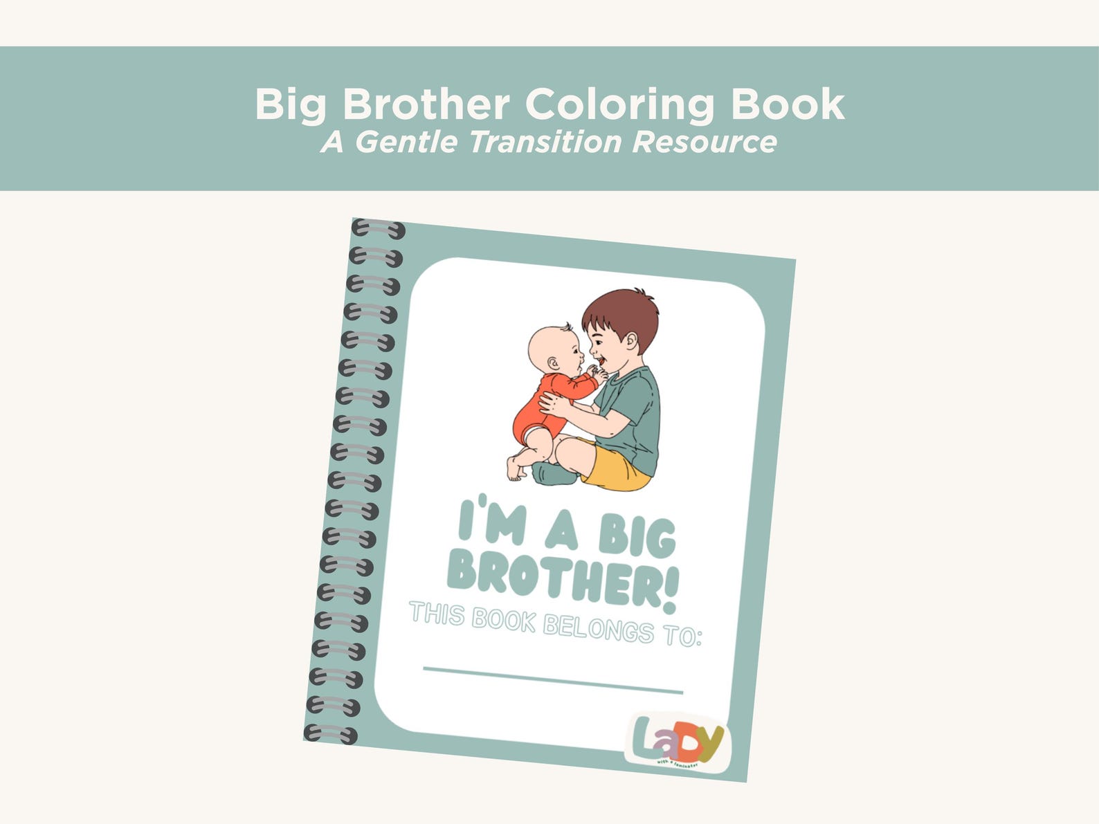 Big Brother Coloring Book | Sibling Gift, Transition Activity (PDF ...