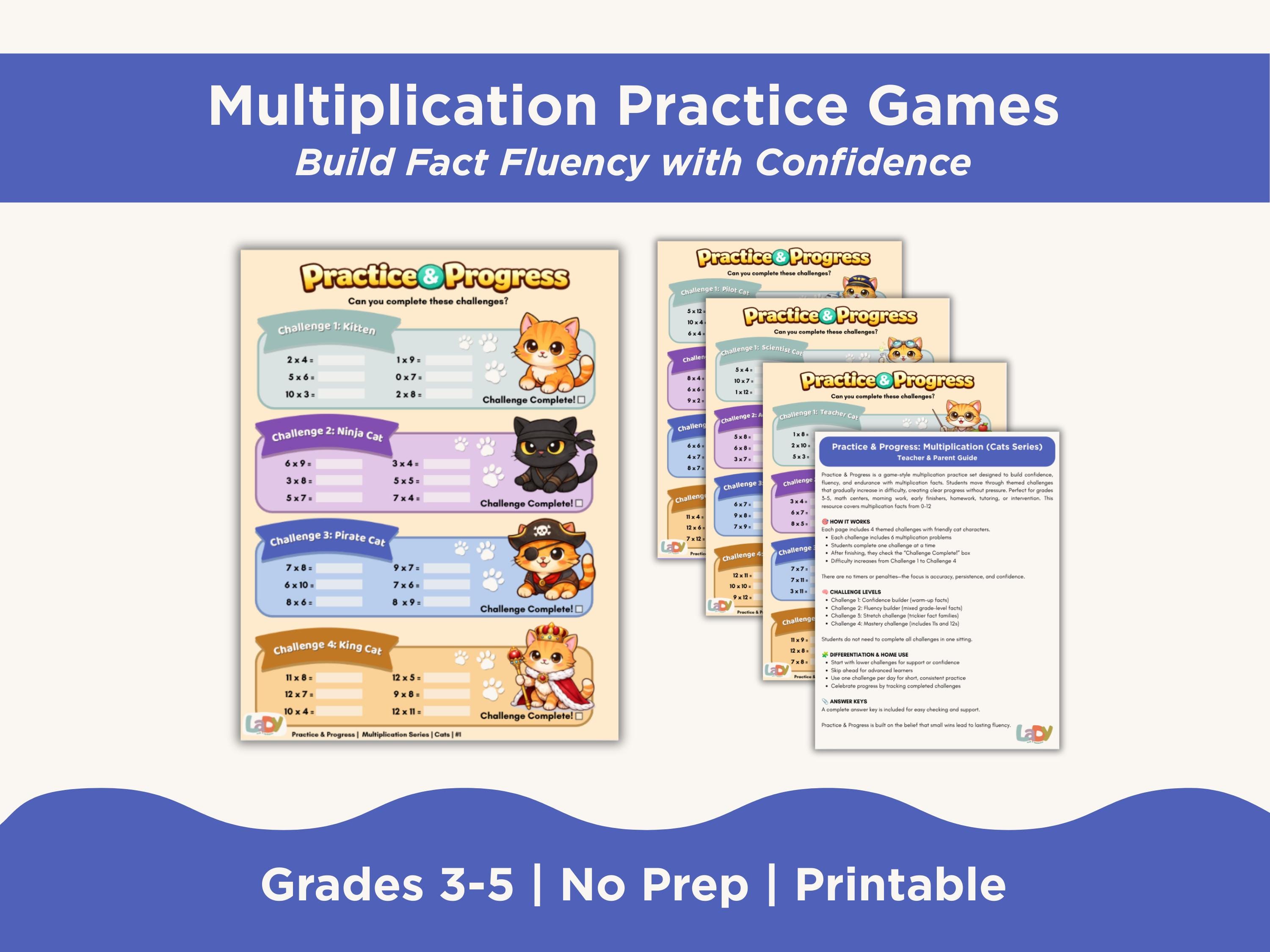 Multiplication Practice Games Printable | Math Fact Fluency 0–12 ...