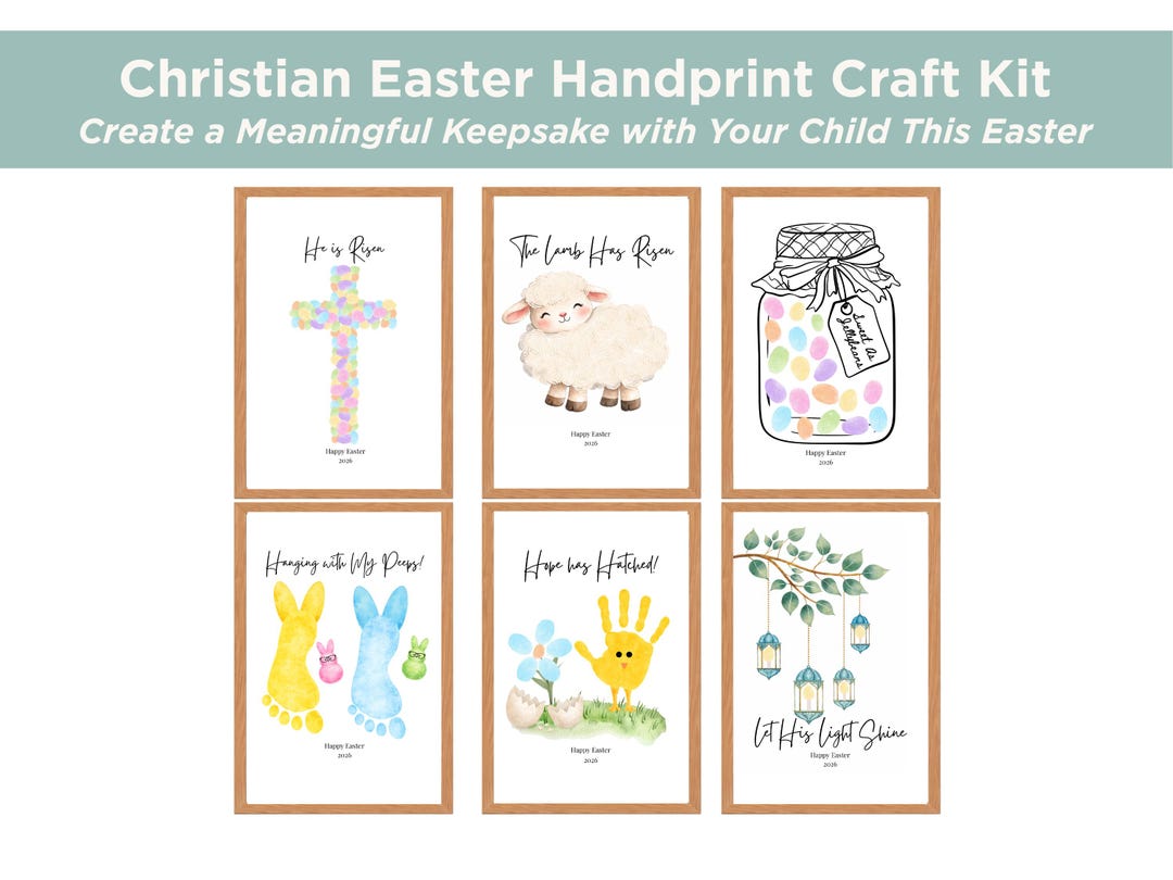 Christian Easter Handprint Craft Printable | Baby Footprint Keepsake ...