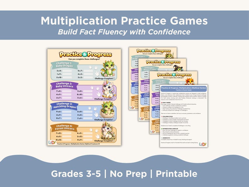 Multiplication Practice Games Printable | Math Fact Fluency 0–12 ...