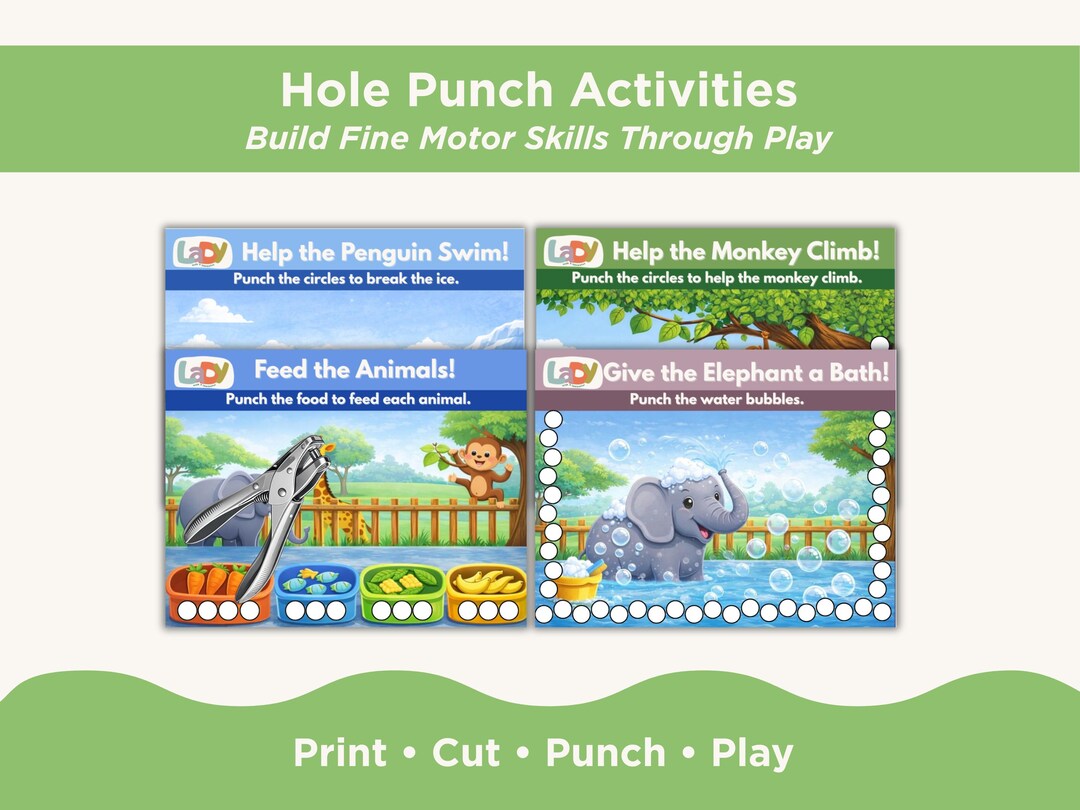 Toddler Hole Punch Activity | Fine Motor Skills Printable PDF ...