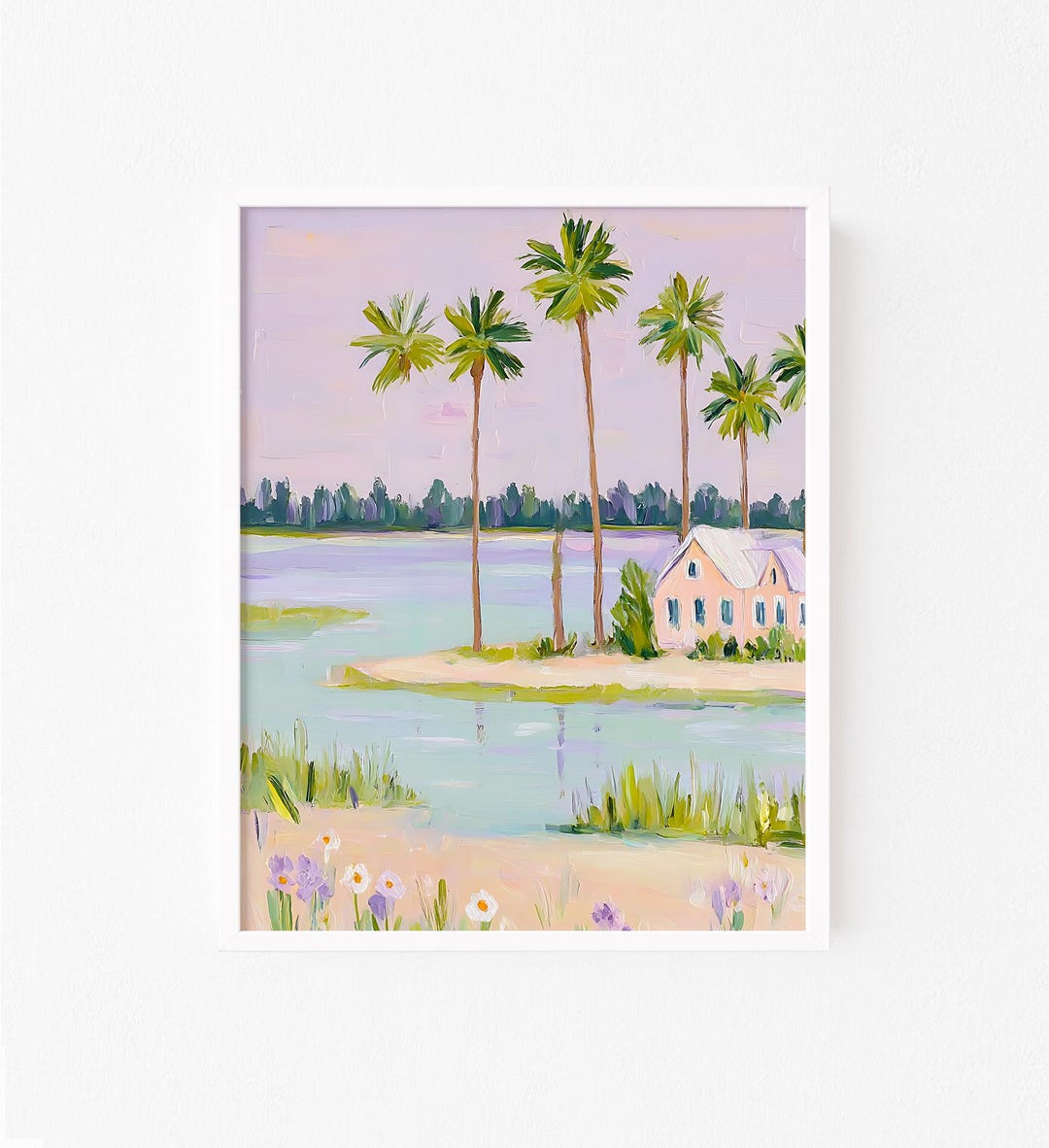 Pastel Seaside Cottage Printable Wall Art - Coastal Abstract Painting ...