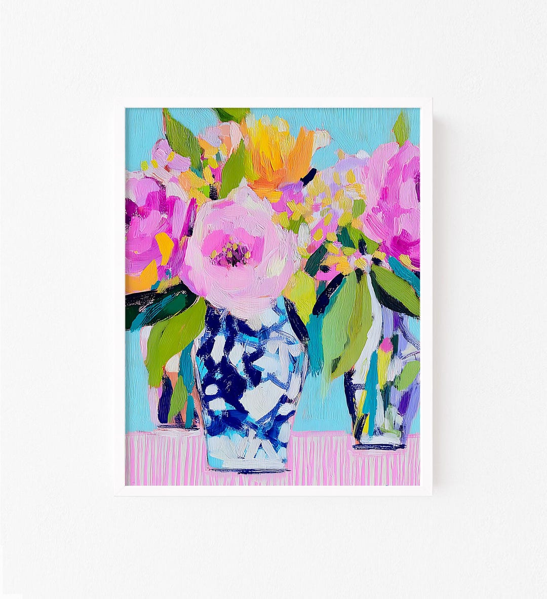 Abstract Spring Floral Printable Wall Art - Vibrant Painting With ...