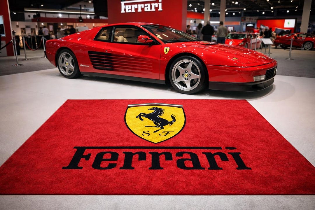 Luxury FERRARİ Garage Rug 87 X 60 Inch - Premium Car Garage, Showroom ...