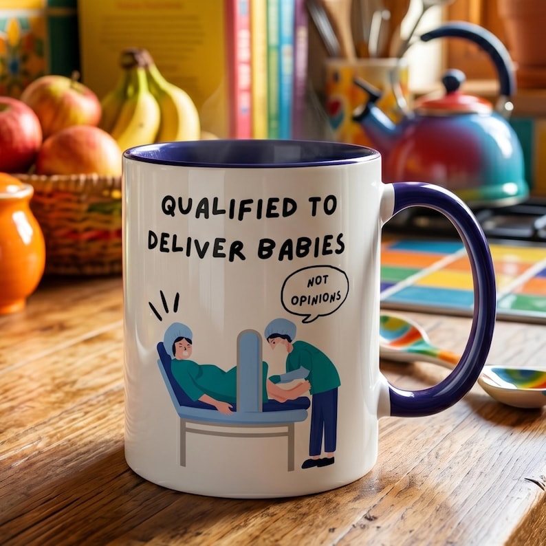 Funny Midwife Mug UK — "qualified to Deliver Babies" — Midwife Gift ...