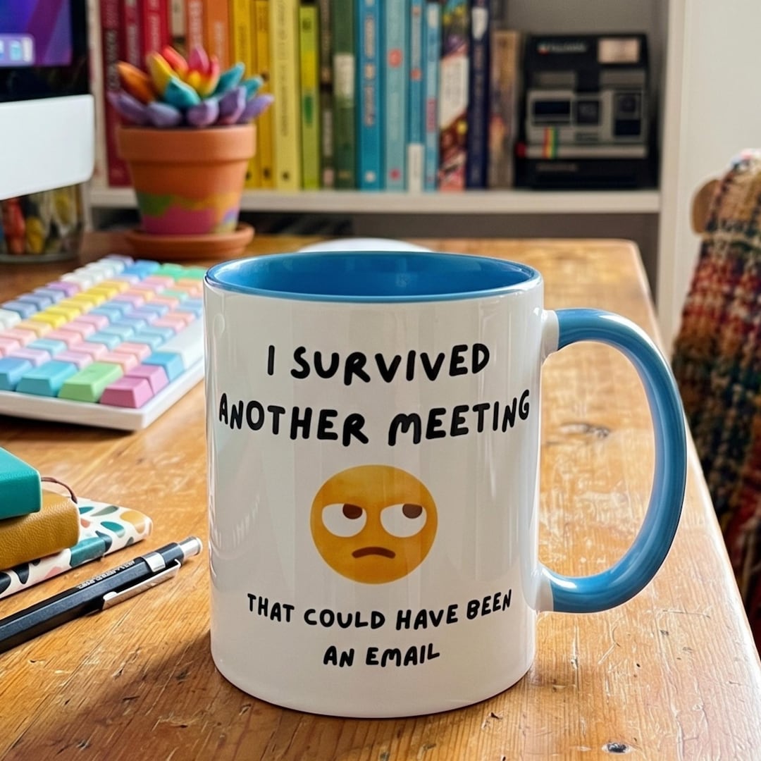 Funny Office Mug UK — "i Survived Another Meeting That Could Have Been ...