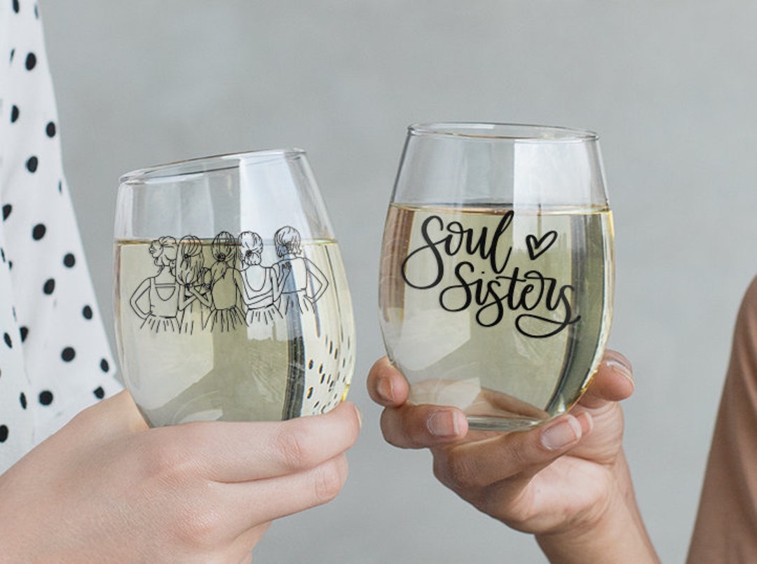 Best Friend Wine Glass 5 Best Friends Long Distance Friendship Gift ...