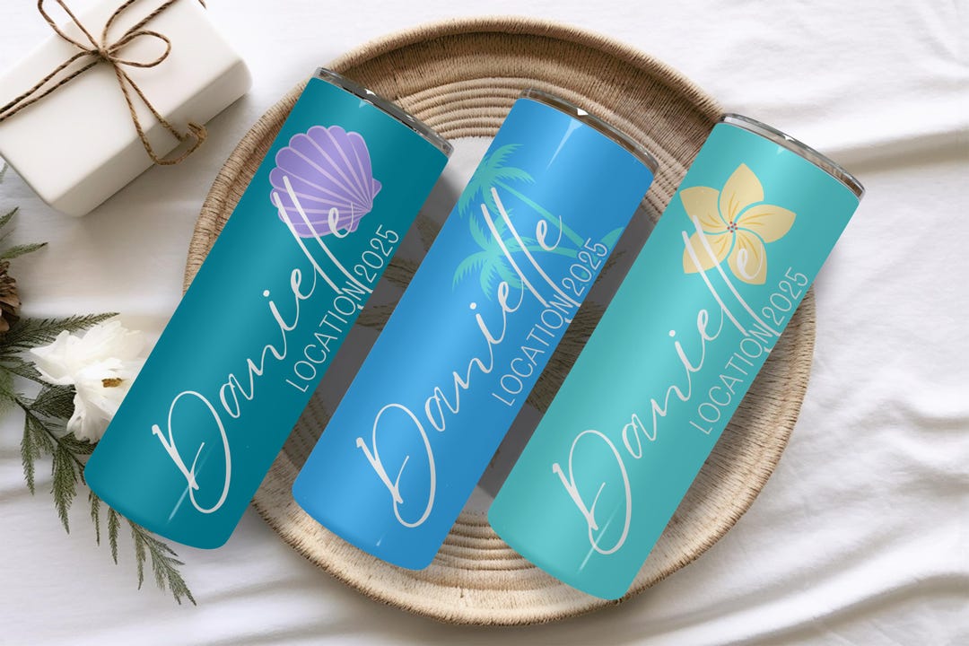 Custom Vacation Tumbler - Personalized Name - Matching Beach Vacation ...
