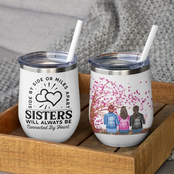 Svg Side by Side or Miles Apart Sisters Will Always Be Connected by ...