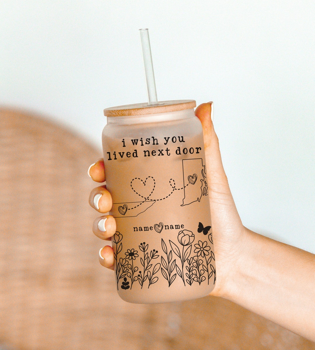 Best Friend Glass Tumbler Long Distance Friendship Gift Friendship Long ...