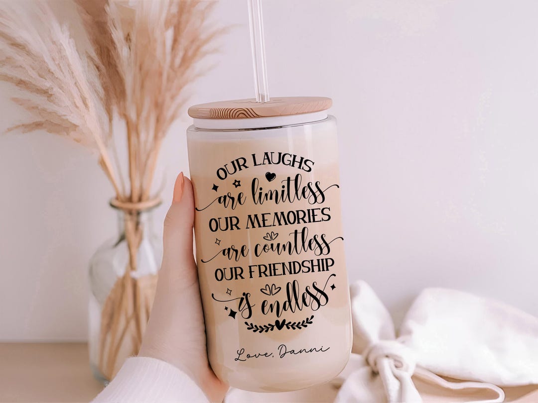Best Friend Glass Tumbler Long Distance Friendship Gift Our Laughs Are ...