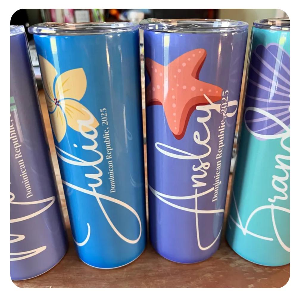 Custom Vacation Tumbler - Personalized Name - Matching Beach Vacation ...