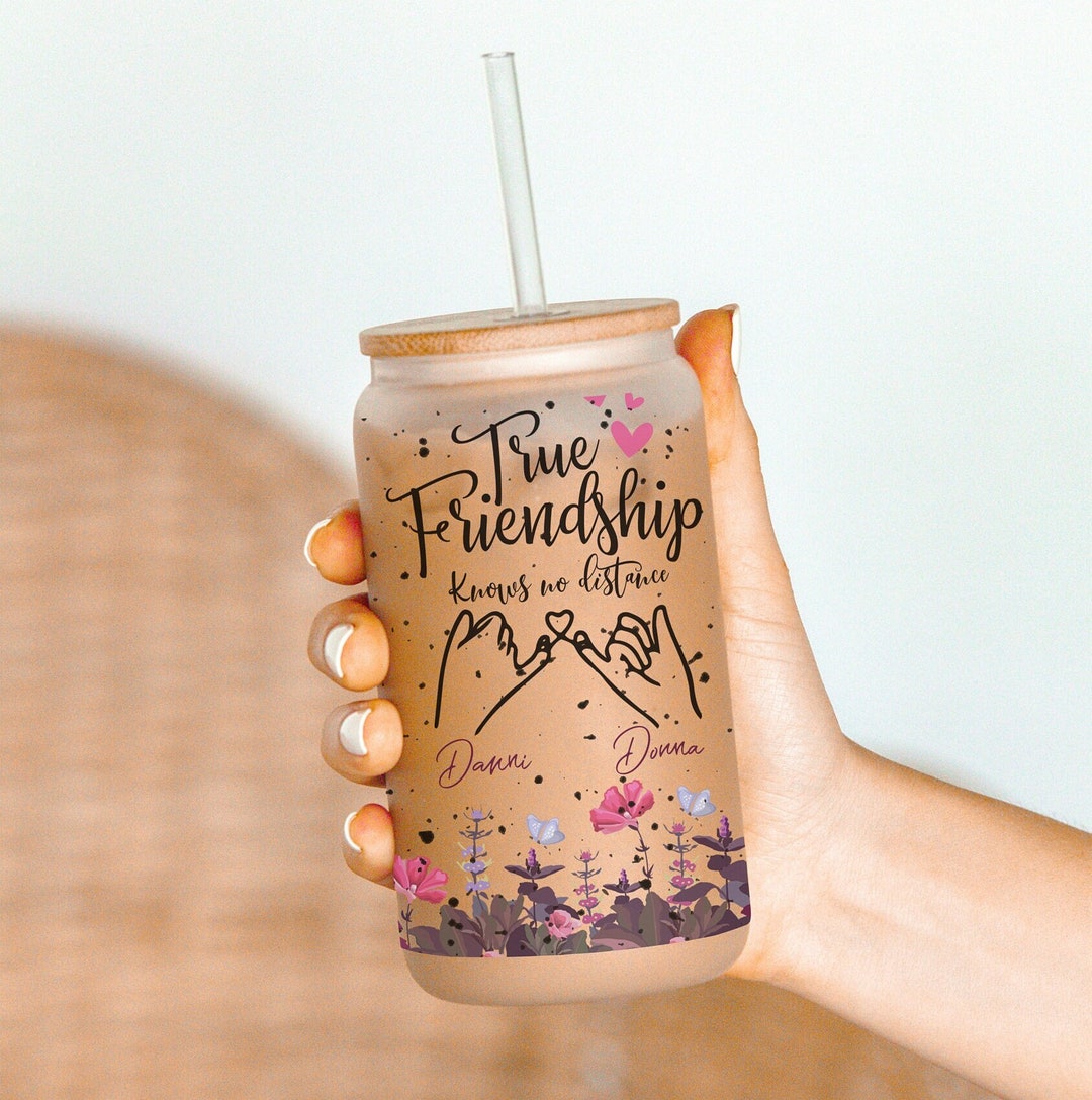 Best Friend Glass Tumbler Long Distance Friendship Gift Pinky Promise ...