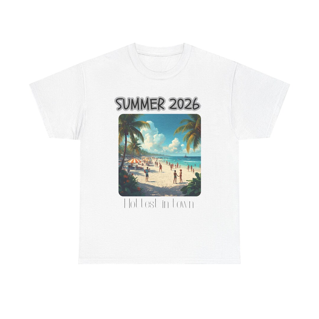 Summer 2026 Beach Scene Tee | Vintage Tropical Palm Beachwear - Etsy UK