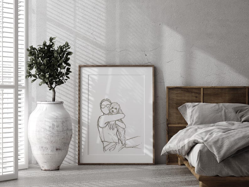 Custom Faceless Portrait, Couple Line Art Sketch, Personalized ...