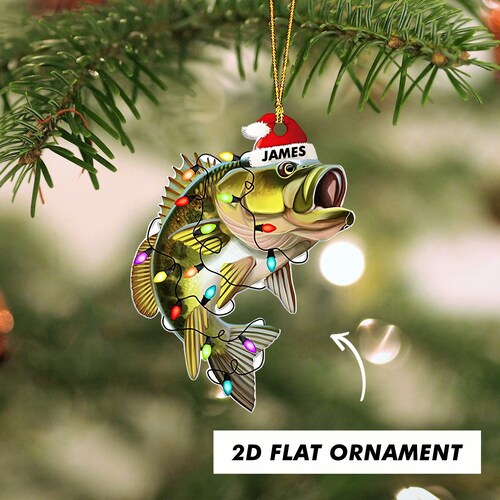 Personalized Wooden Fish Christmas Ornament - Etsy