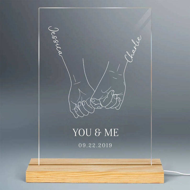 Personalized Couples Anniversary Night Light Custom Couple - Etsy