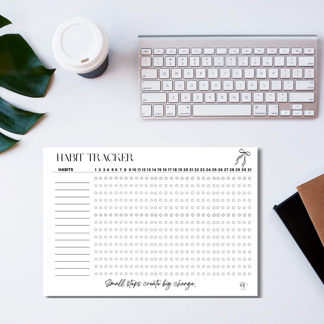 Monthly Habit Tracker Printable Landscape Habit Tracker Template ...