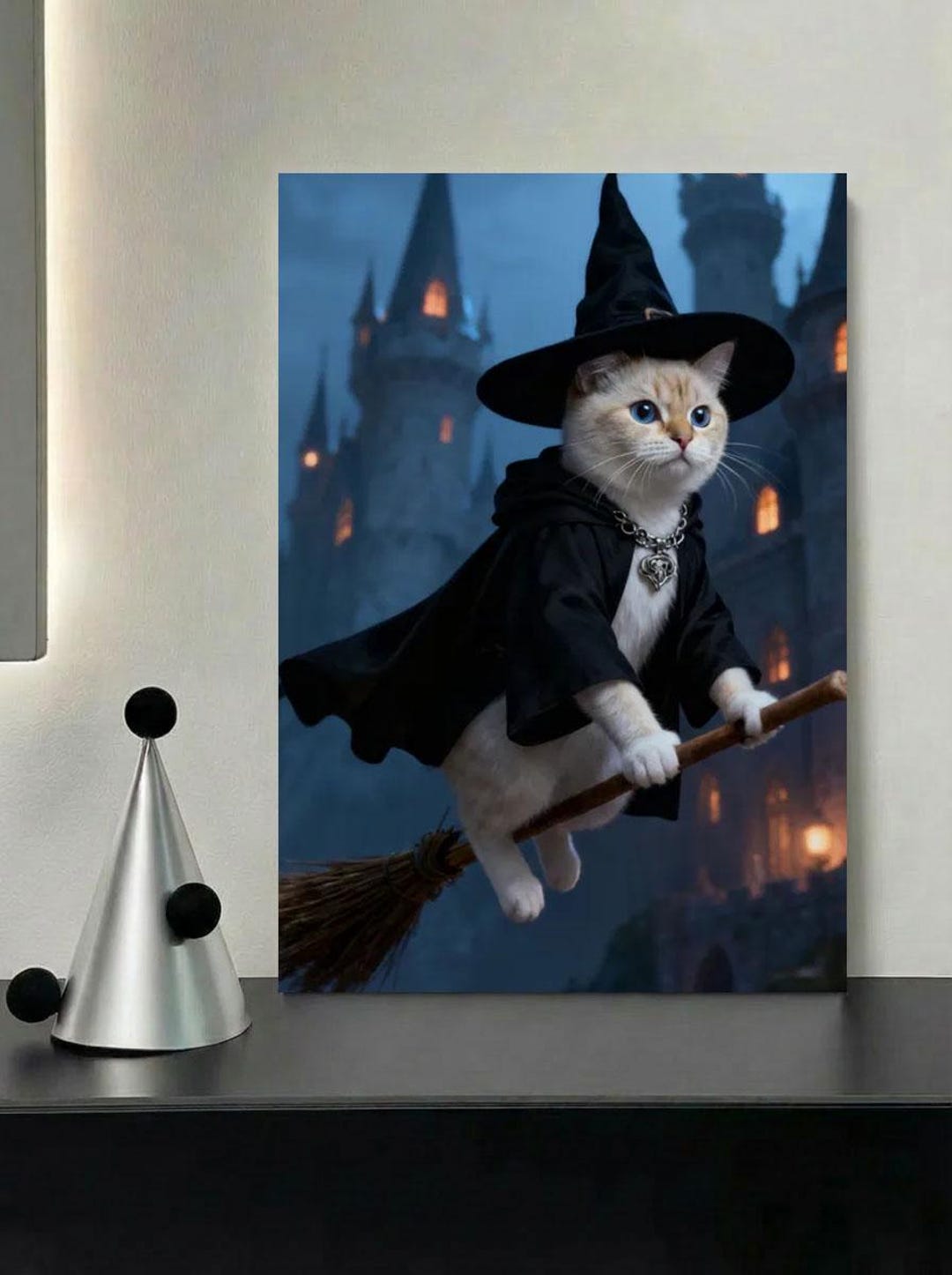Custom Witch Pet Portrait – Magical Halloween Dog & Cat Art - Etsy