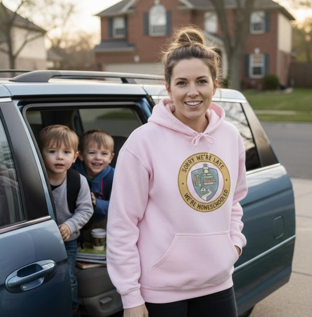 Sorry Were Late, We Homeschool Hoodie | Retro School Seal - Etsy
