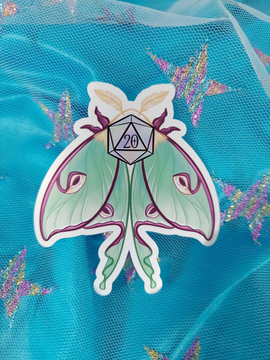 Nat 20 Luna Moth Vinyl Sticker - Etsy